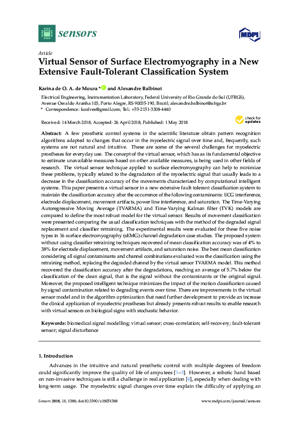(PDF) Virtual Sensor of Surface Electromyography in a New Extensive Fault-Tolerant ...
