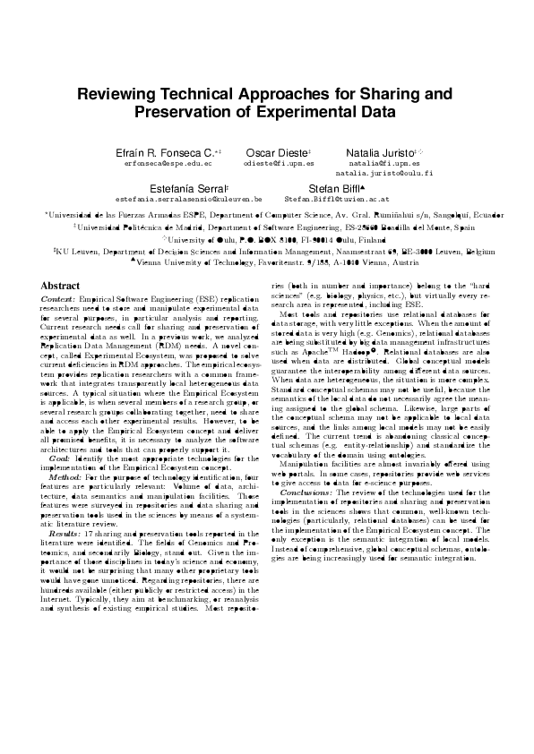 (PDF) Reviewing technical approaches for sharing and preservation of ...