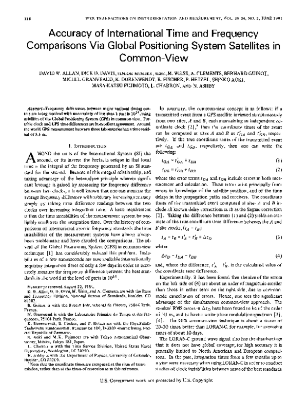 (PDF) Accuracy of International Time and Frequency Comparisons via ...