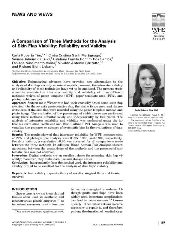 (PDF) A Comparison of Three Methods for the Analysis of Skin Flap ...