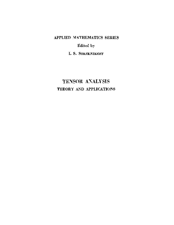 (PDF) Tensor Calculus