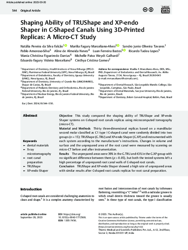 (PDF) Shaping Ability of TRUShape and XP-endo Shaper in C-Shaped Canals ...