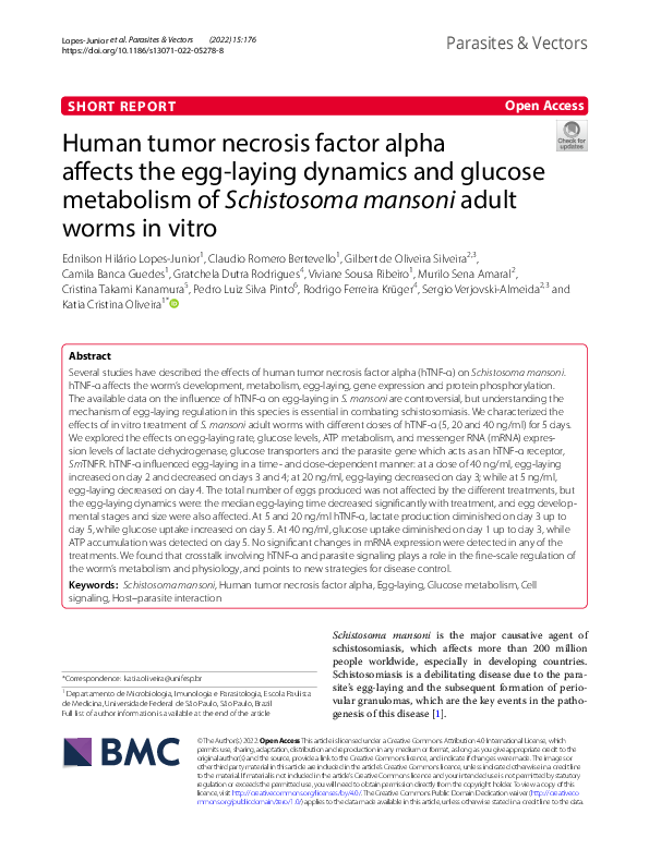(PDF) Human tumor necrosis factor alpha affects the egg-laying dynamics ...