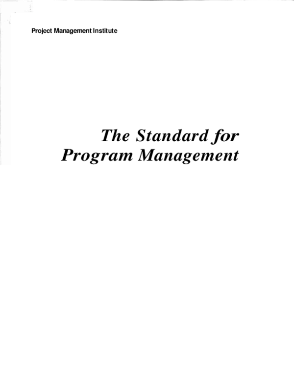 (PDF) The Standard for Program Management