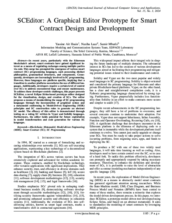 (PDF) SCEditor: A Graphical Editor Prototype for Smart Contract Design and Development