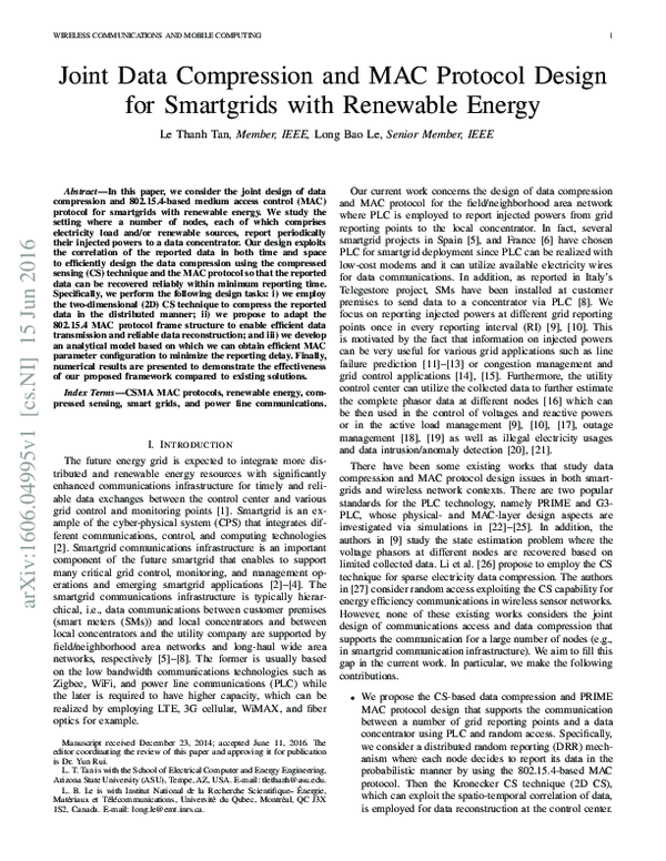 (PDF) Joint data compression and MAC protocol design for smartgrids ...