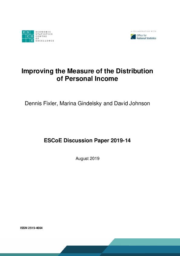 (PDF) Improving the Measure of the Distribution of Personal Income