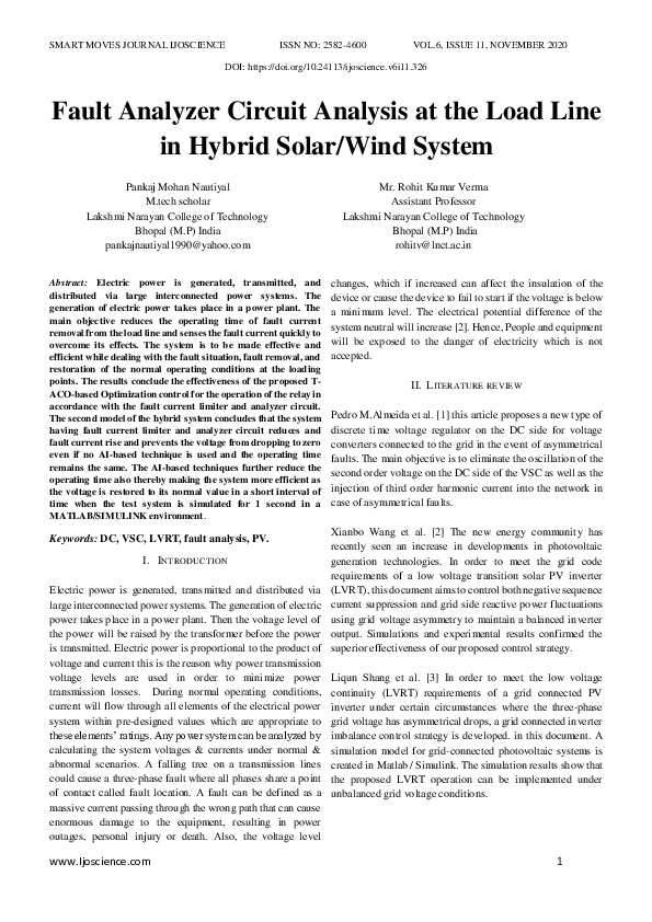 (PDF) Fault Analyzer Circuit Analysis at the Load Line in Hybrid Solar ...