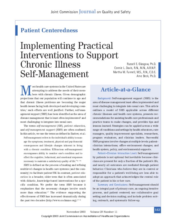 (PDF) Implementing Practical Interventions to Support Chronic Illness ...