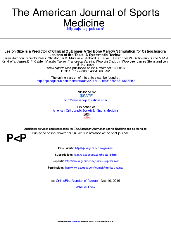 (PDF) Lesion Size Is a Predictor of Clinical Outcomes After Bone Marrow ...