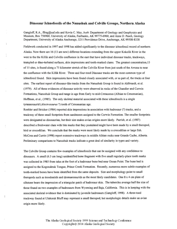 (PDF) Dinosaur Ichnofossils of the Nanushuk and Colville Groups ...