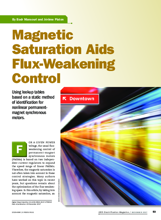(PDF) Magnetic Saturation Aids Flux-Weakening Control: Using Lookup ...