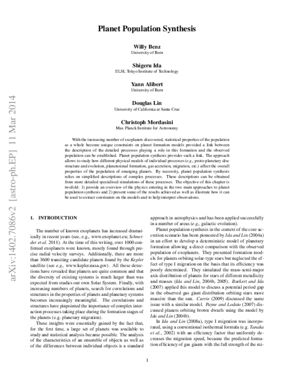 (PDF) Planet Population Synthesis | Shigeru Ida - Academia.edu