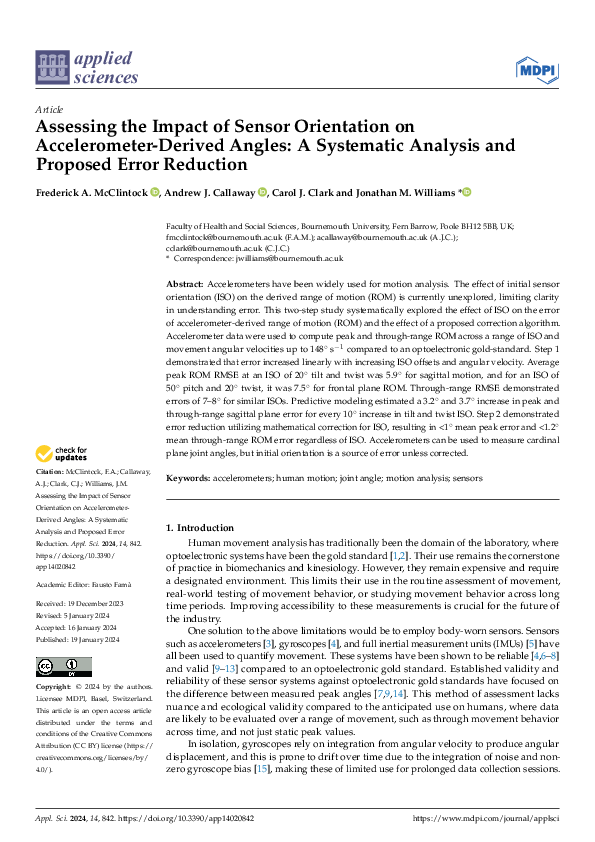 (PDF) Assessing the Impact of Sensor Orientation on Accelerometer-Derived Angles: A Systematic ...