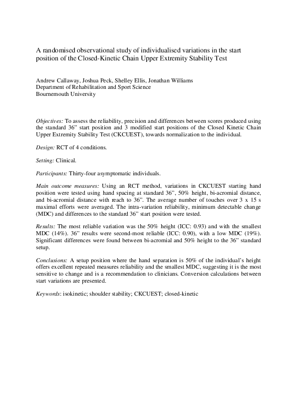 (PDF) A randomised observational study of individualised variations in ...