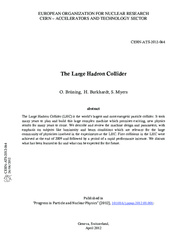 (PDF) The large hadron collider