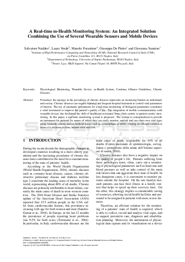 (PDF) A Real-time m-Health Monitoring System: An Integrated Solution Combining the Use of ...