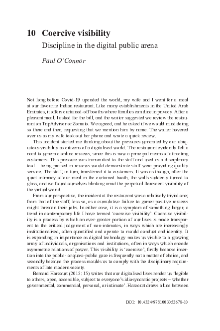 (PDF) Coercive Visibility: Discipline in the Digital Public Arena