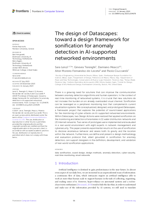 (PDF) The design of Datascapes: toward a design framework for sonification for anomaly detection ...