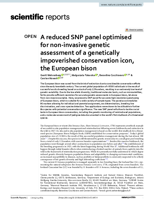 (PDF) A reduced SNP panel optimised for non-invasive genetic assessment ...