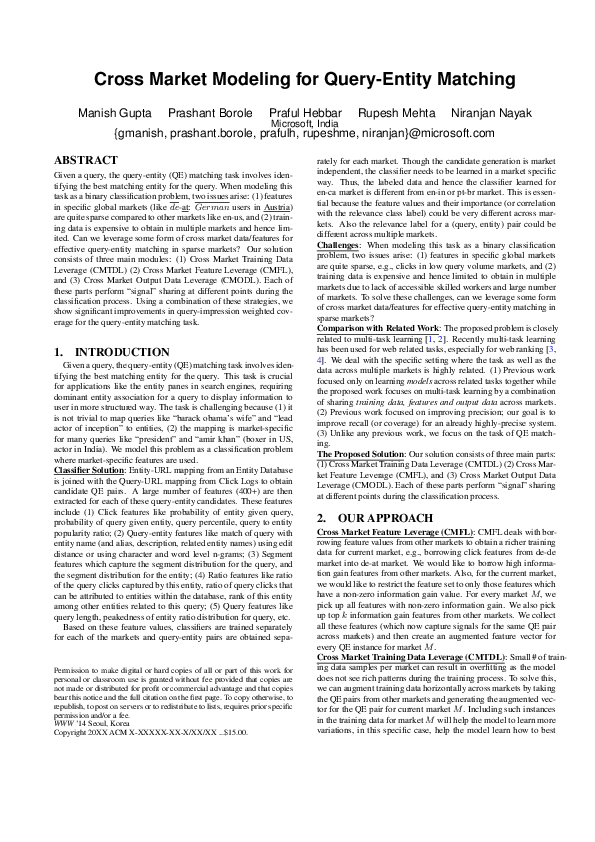 (PDF) Cross market modeling for query-entity matching