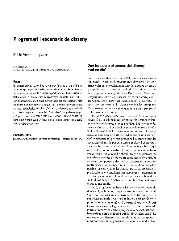 (PDF) Programari i escenaris de disseny | Pablo Vicente Legazpi - Academia.edu