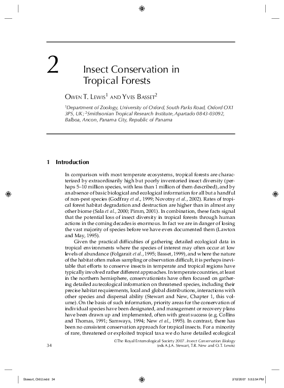 (PDF) Insect conservation in tropical forests