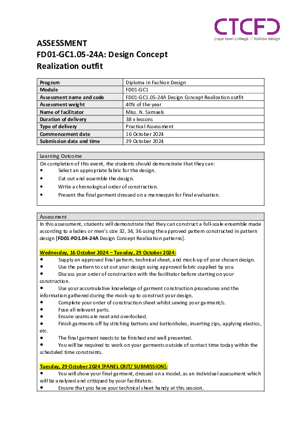 (PDF) ASSESSMENT FD01-GC1.05-24A: Design Concept Realization outfit ...