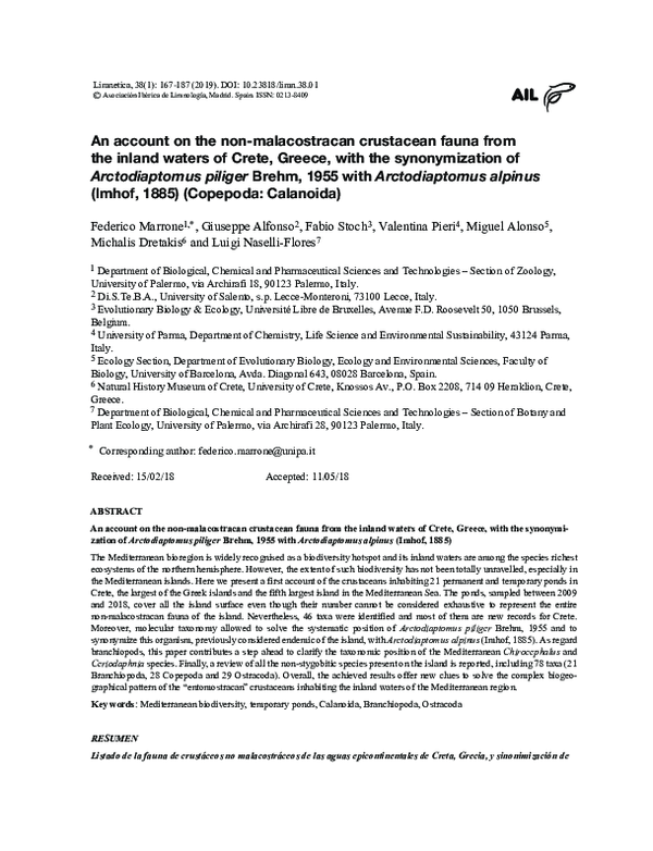 (PDF) An account on the non-malacostracan crustacean fauna from the ...