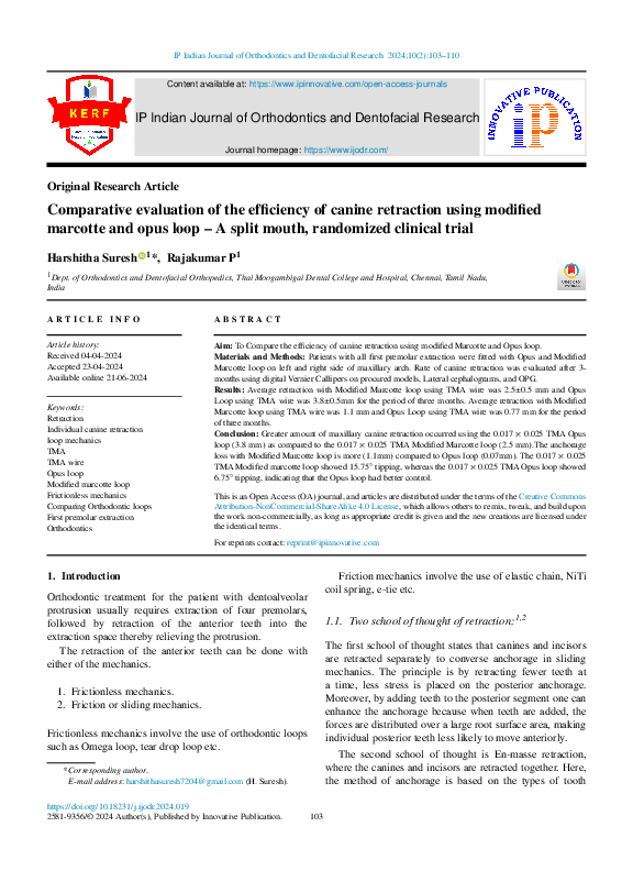 (PDF) Comparative evaluation of the efficiency of canine retraction ...