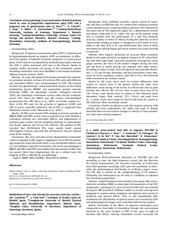 (PDF) Correlation of tau pathology in eye movement related brainstem ...