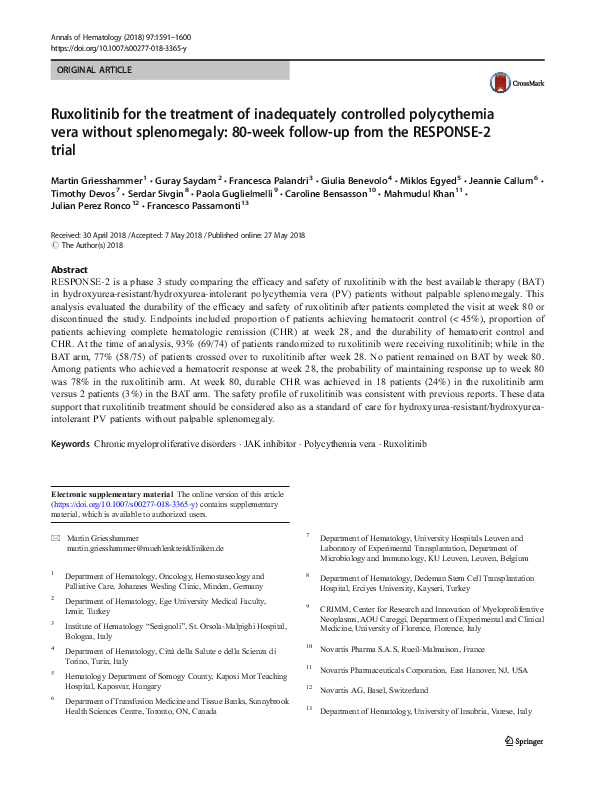 (PDF) Ruxolitinib for the treatment of inadequately controlled ...