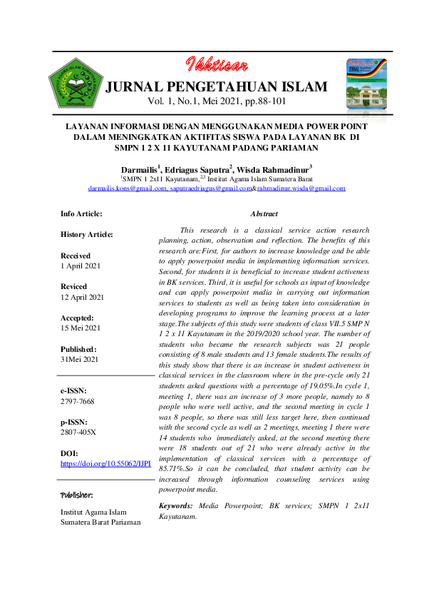 (PDF) Layanan Informasi Dengan Menggunakan Media Power Point Dalam ...