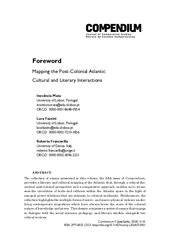 (PDF) Mapping the Post-Colonial Atlantic: Cultural and Literary ...