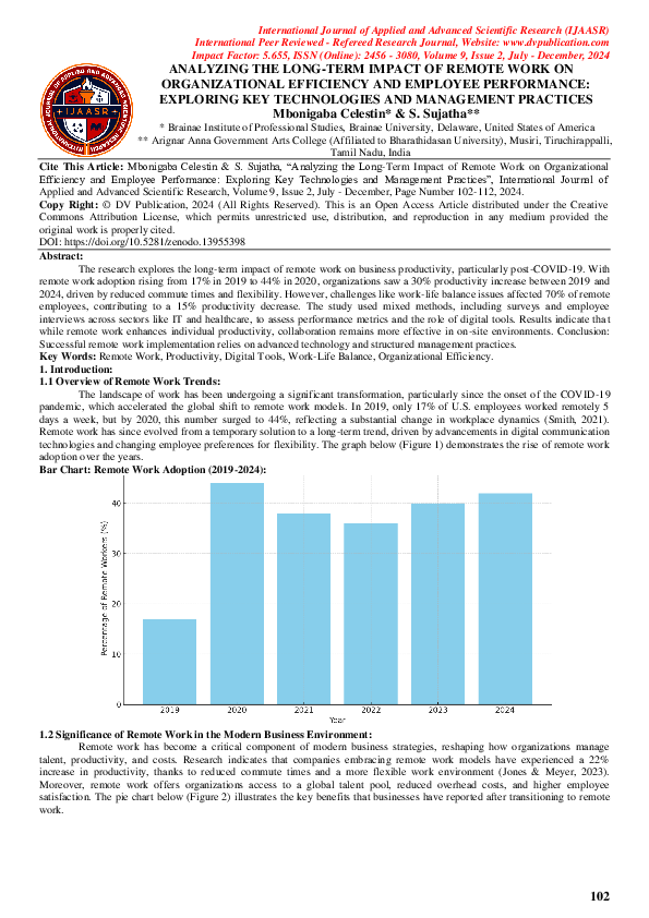 (PDF) ANALYZING THE LONG-TERM IMPACT OF REMOTE WORK ON ORGANIZATIONAL EFFICIENCY AND EMPLOYEE ...