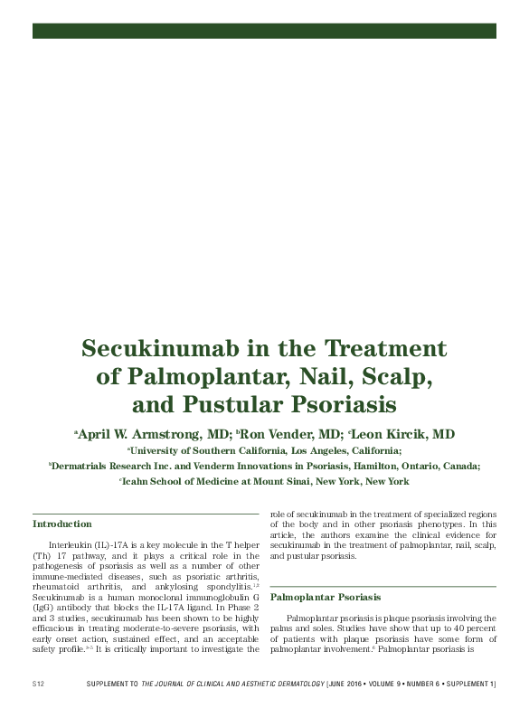 (PDF) Secukinumab in the Treatment of Palmoplantar, Nail, Scalp, and ...