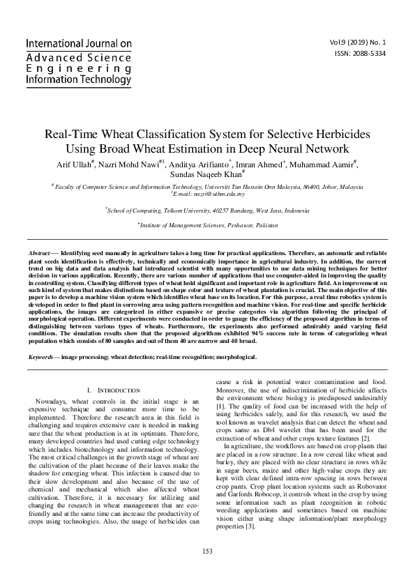 (PDF) Real-Time Wheat Classification System for Selective Herbicides Using Broad Wheat ...