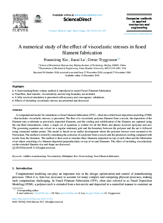 (PDF) A numerical study of the effect of viscoelastic stresses in fused ...
