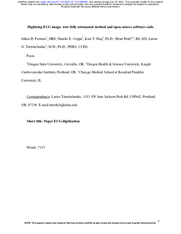 (PDF) Digitizing ECG image: new fully automated method and open-source software code