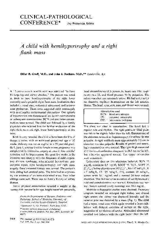 (PDF) A child with hemihypertrophy and a right flank mass