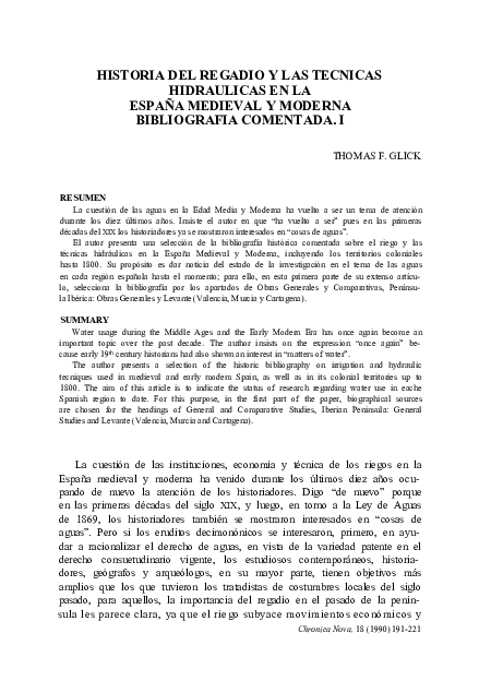 (PDF) Historia del regad??o y las t??cnicas hidr??ulicas en la Espa??a medieval y moderna ...