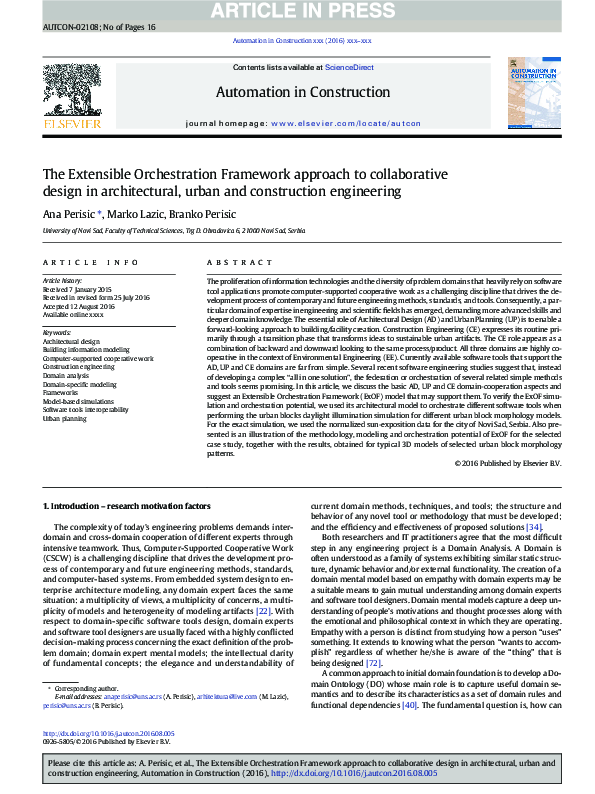 (PDF) The Extensible Orchestration Framework approach to collaborative design in architectural ...