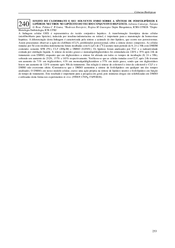 (PDF) Efeito do clofibrato e seu solvente DMSO sobre a síntese de ...