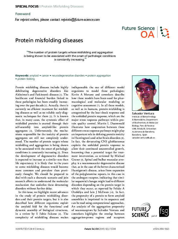 (PDF) Protein misfolding diseases