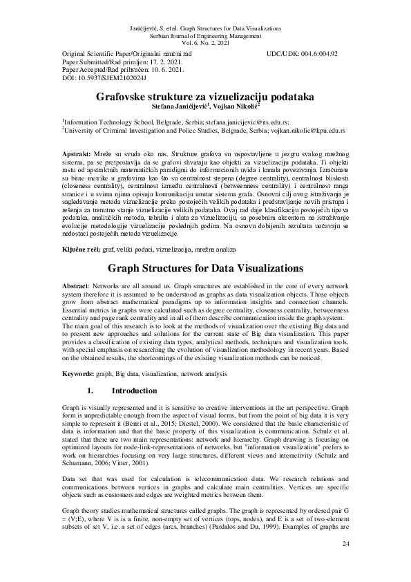 (PDF) Graph structures for data visualizations