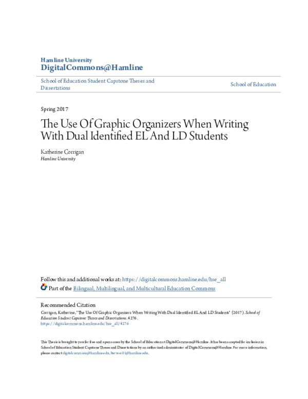 (PDF) The Use Of Graphic Organizers When Writing With Dual Identified ...