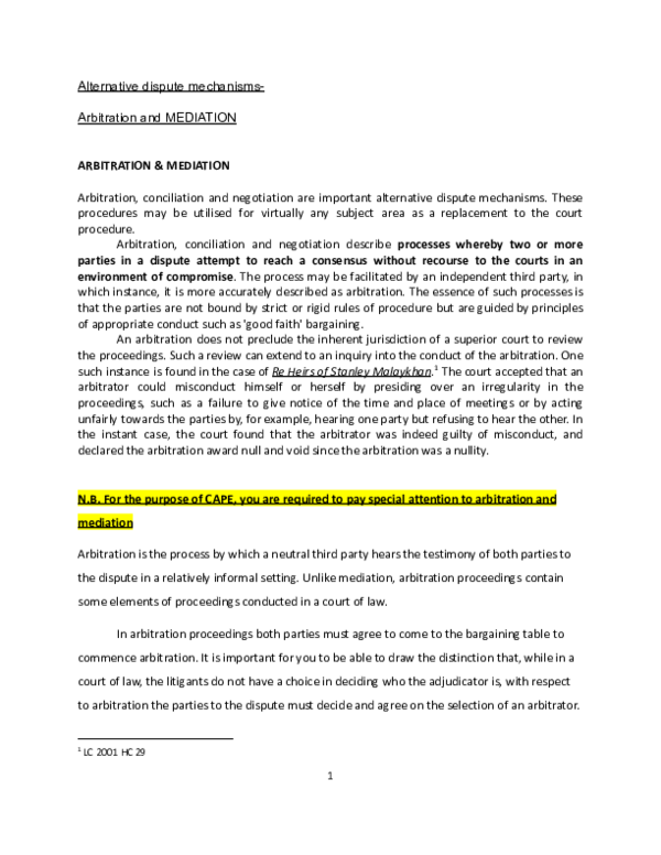 (PDF) Alternative Methods of Dispute Resolution (ADR)