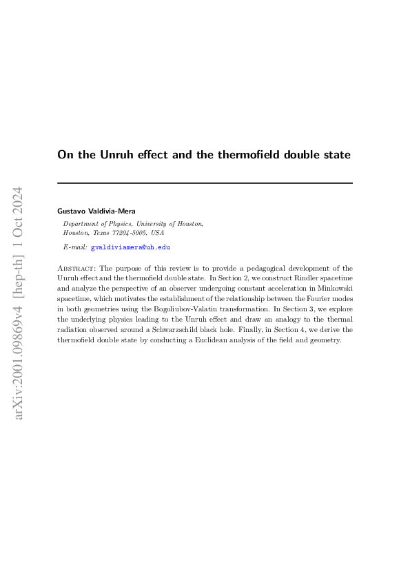 (PDF) On the Unruh effect and the Thermofield Double State