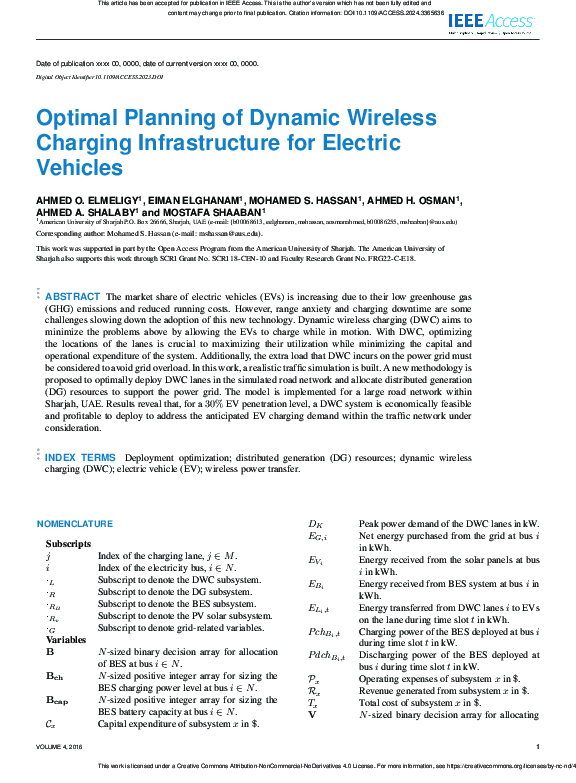 Pdf Optimal Planning Of Dynamic Wireless Charging Infrastructure For Electric Vehicles