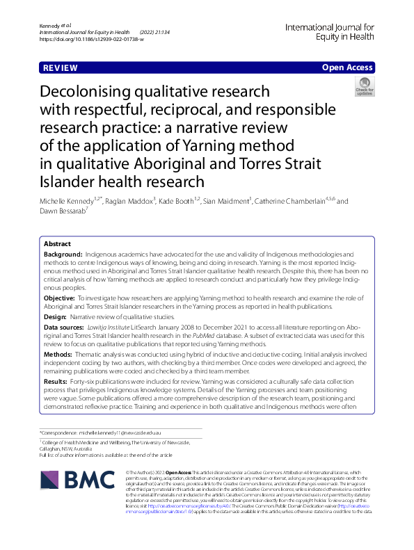 (PDF) Decolonising qualitative research with respectful, reciprocal ...